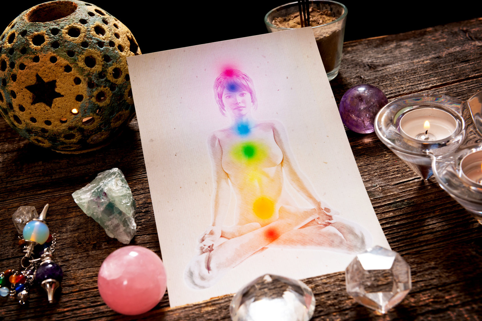 Chakras over a human body - The Spirits Path